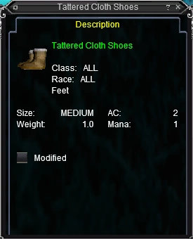 Tattered Cloth Shoes | Sanctuary EQ Wiki | Fandom