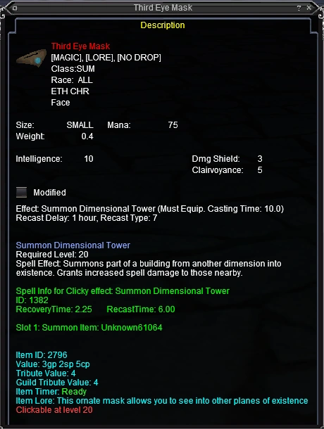 Third Eye Mask | Sanctuary EQ Wiki | Fandom