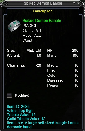 Spiked Demon Bangle | Sanctuary EQ Wiki | Fandom