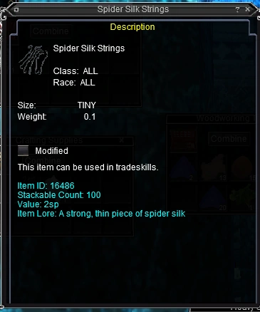 Spider Silk Strings | Sanctuary EQ Wiki | Fandom