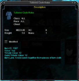 Tattered Cloth Robe | Sanctuary EQ Wiki | Fandom
