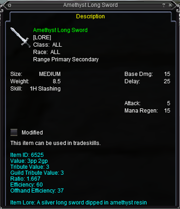 Amethyst Long Sword | Sanctuary EQ Wiki | Fandom