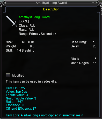 Amethyst Long Sword | Sanctuary EQ Wiki | Fandom