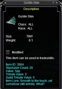 Goblin Skin | Sanctuary EQ Wiki | Fandom