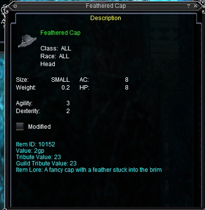 Feathered Cap | Sanctuary EQ Wiki | Fandom