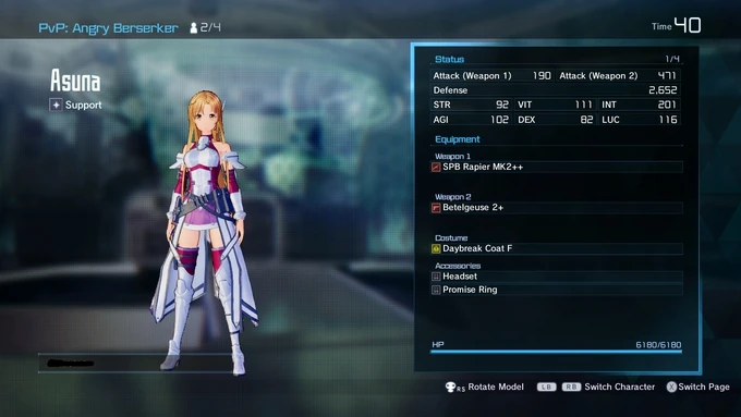 Asuna | Sword Art Online : Fatal Bullet (Hero Mode PvP Info) Wiki | Fandom