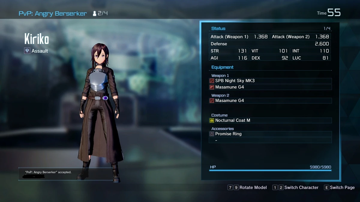 Kirito (GGO) | Sword Art Online : Fatal Bullet (Hero Mode PvP Info ...