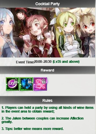 Cocktail Party | SAO's Legend (New Sword Art Online) Wikia | Fandom