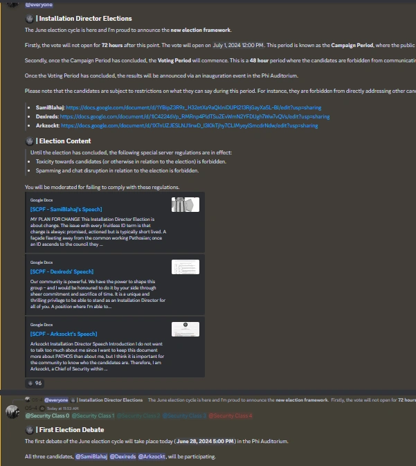 June 2024 Installation Director Election | SCI Pathos III Wiki | Fandom