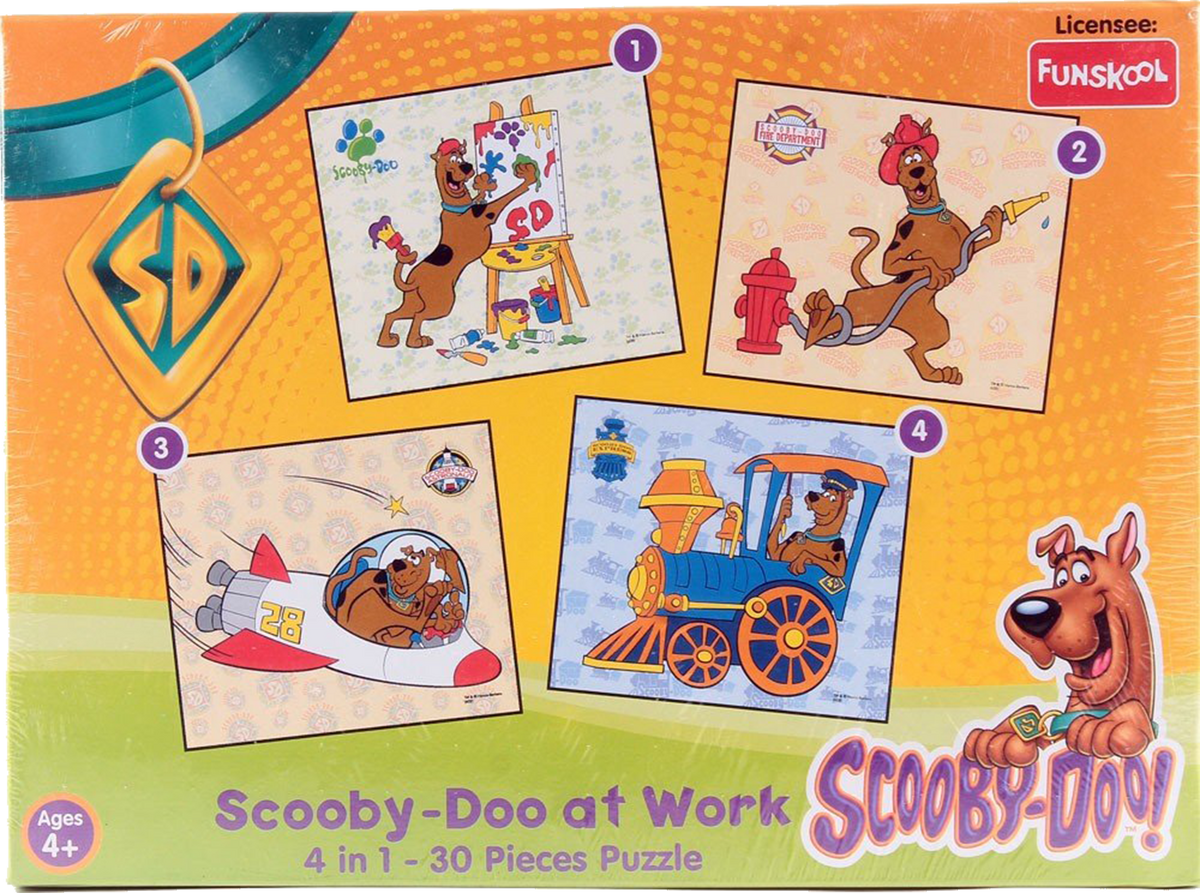 Funskool - Scooby Doo - 4-in-1 Puzzle - Scooby Doo At Work ... Funskool - Scooby Doo - 4-in-1 Puzzle - Scooby Doo At Work ...