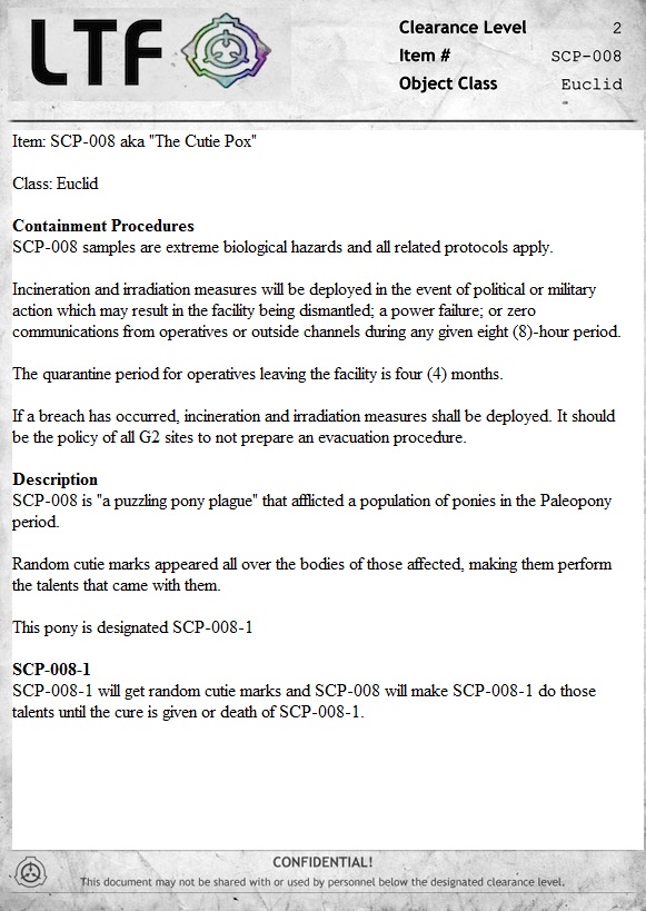 LTF-008 | SCP: Containment is Magic Wiki | Fandom