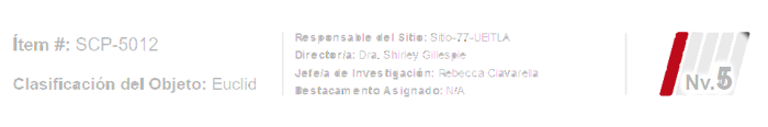 SCP-5012 | Wiki La Fundación SCP | Fandom
