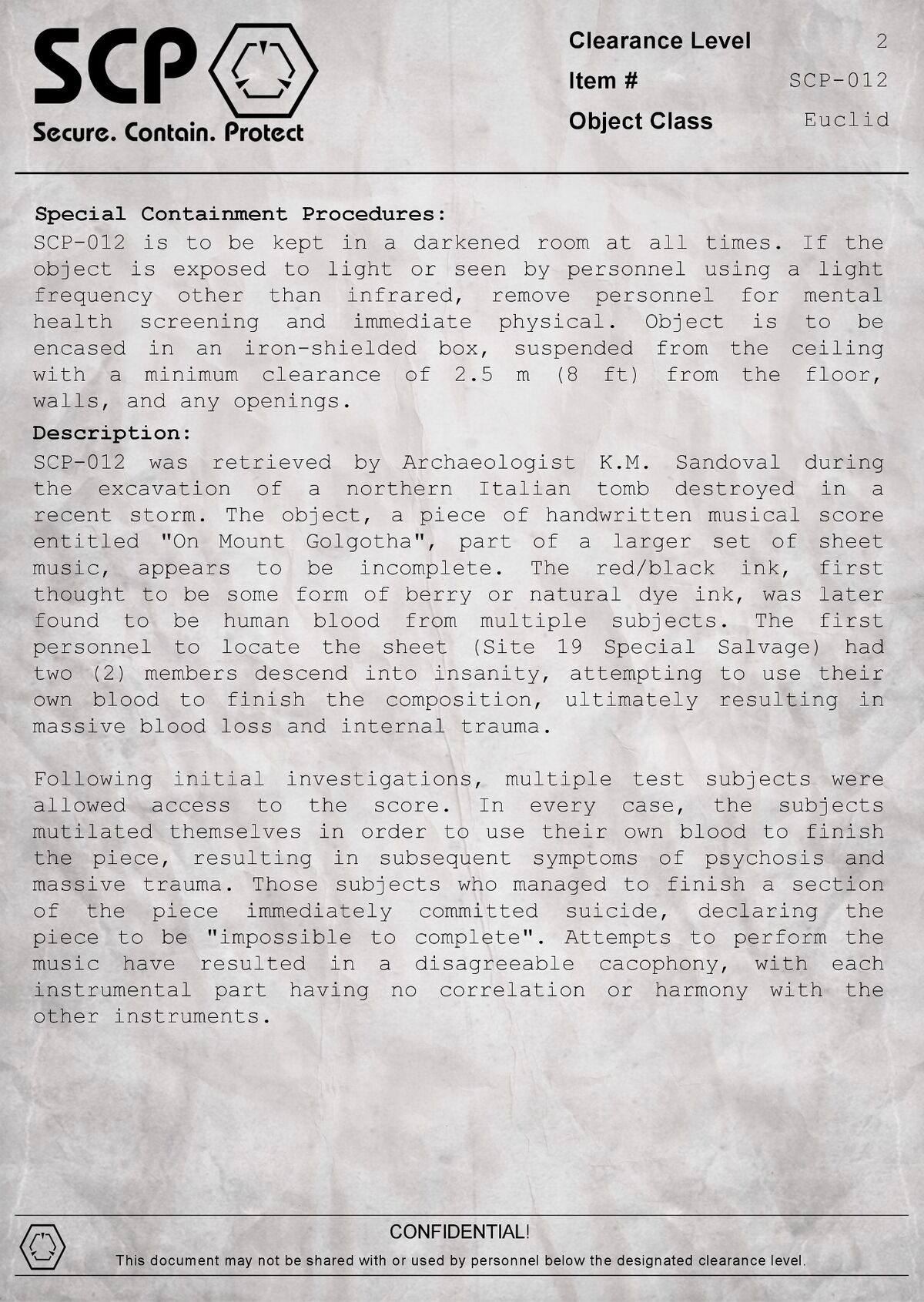 SCP-012 - Official SCP: Unity Wiki
