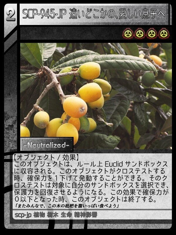 SCP-945-JP 遠いどこかの、愛しい息子へ | Scptcgjpj Wiki | Fandom