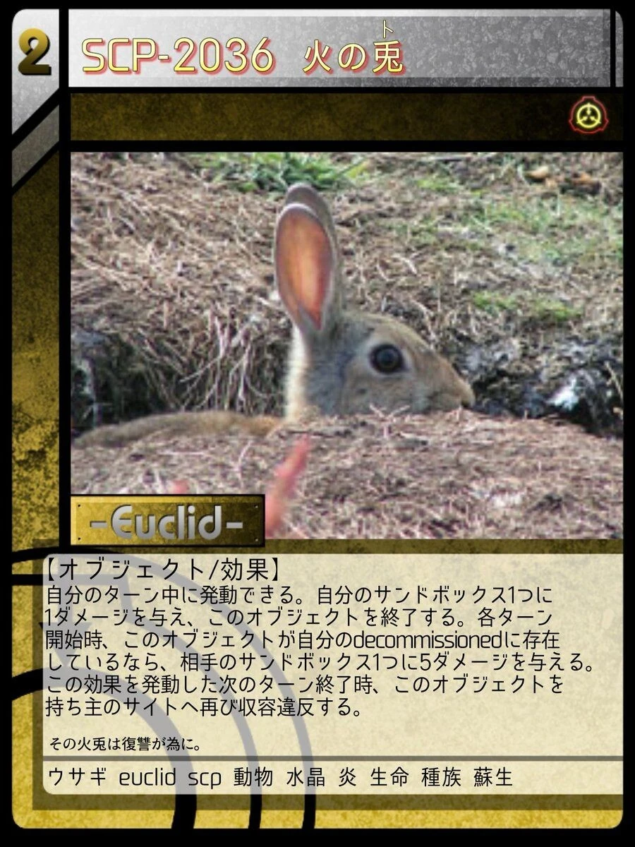 SCP-2036 火の兎（ト） | Scptcgjpj Wiki | Fandom