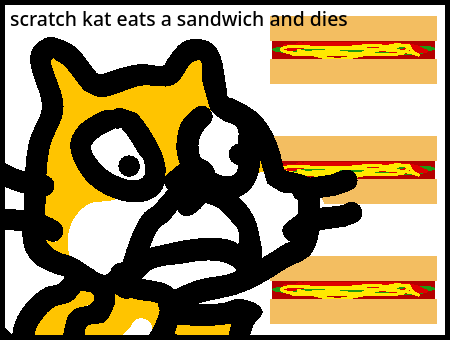 Scratch kat eats a sandwich and dies | Scratch kat show Wiki | Fandom