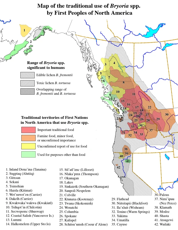 Map of Bryoria use in North America | Scratchpad | Fandom