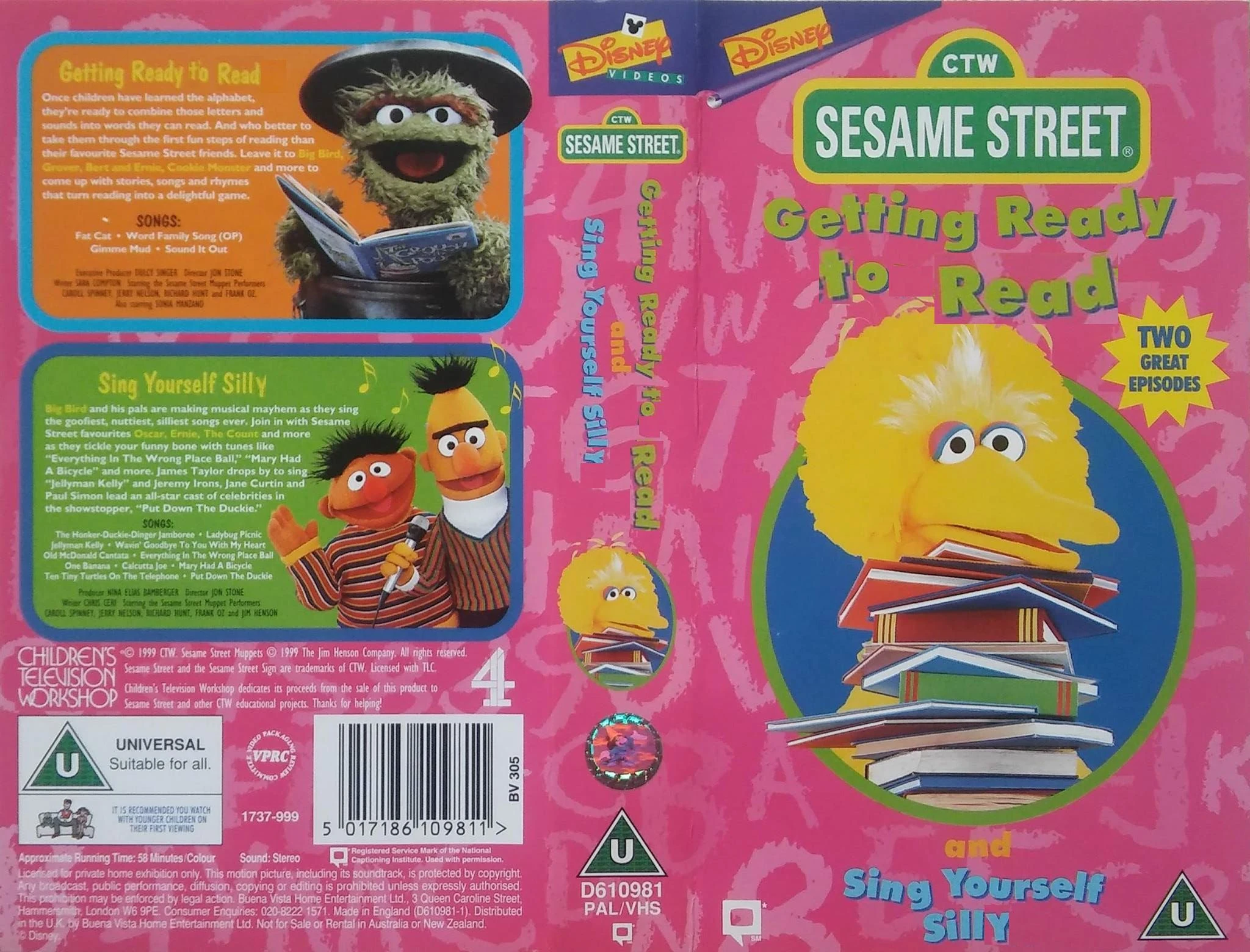 Sesame Street Getting Ready To Read Vhs