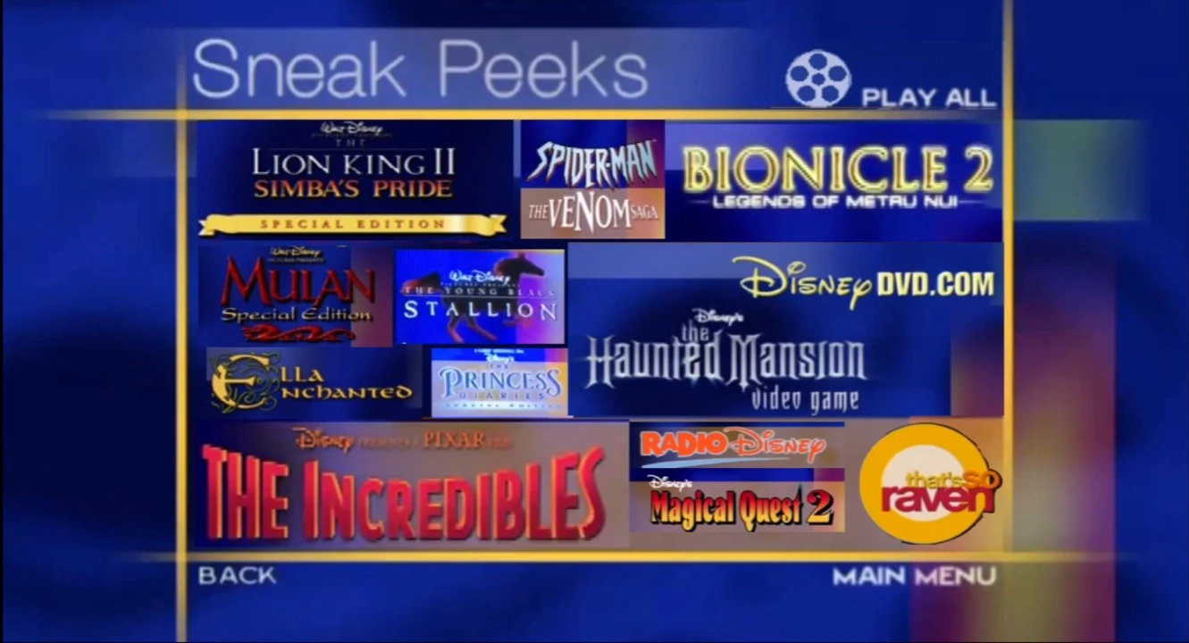 Sneak Peeks from Sneak Peeks Menu Play All The Movie 2004 DVD | Scratchpad | Fandom