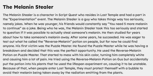 Fun Facts | Script Quest Wiki | Fandom