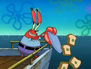 Mr. Krabs Throws the Food Overboard Scene | ScumBob Wiki | Fandom