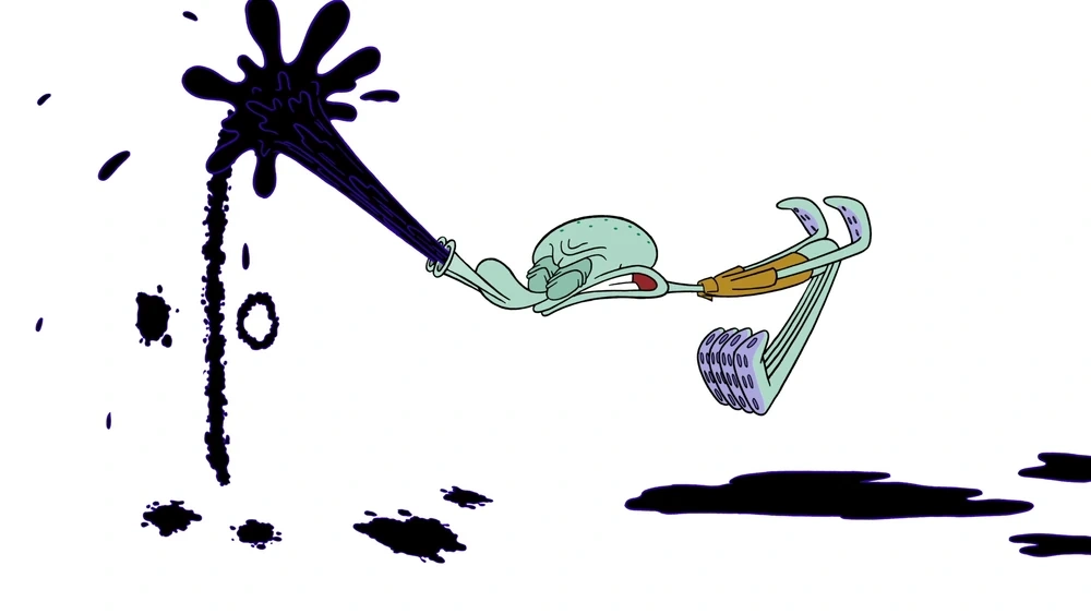 Squidward squeezing ink in the Doodle Dimension | ScumBob Wiki | Fandom