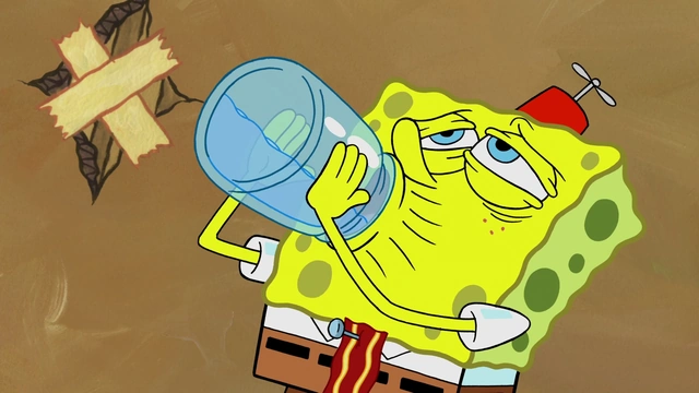 Spongebob Drinking