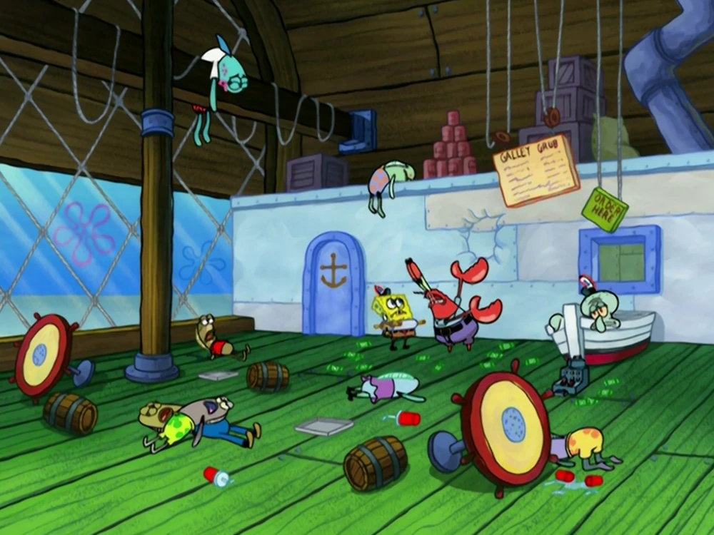SpongeBob Destroying The Krusty Krab In Stuck In The Wringer | ScumBob ...