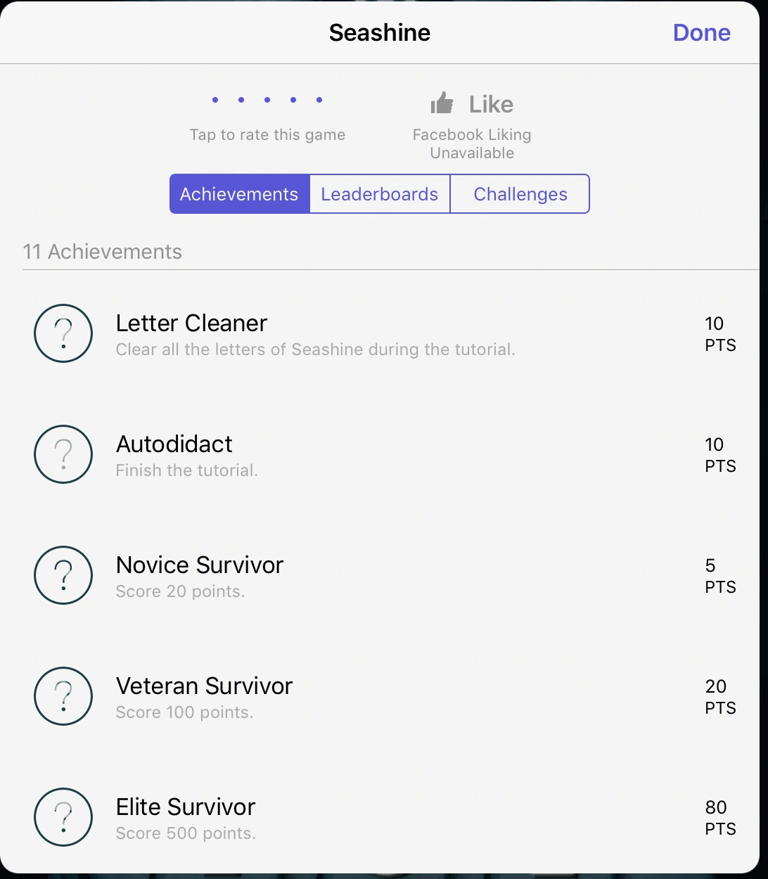 Achievements - Official Seashine Wiki