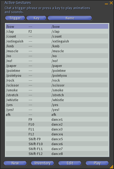Gesture window | Second Life Wiki | Fandom
