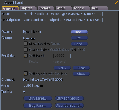 About land window | Second Life Wiki | Fandom