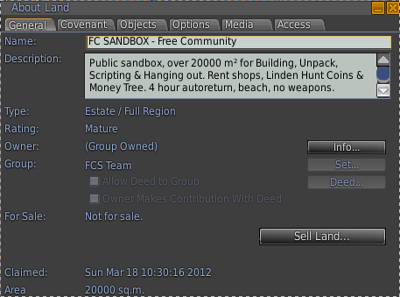 Free Community Sandbox | Second Life Wiki | Fandom
