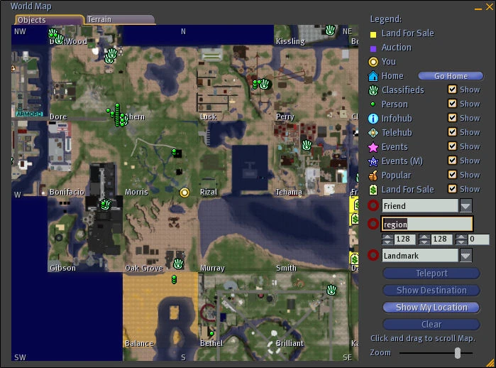 Map window | Second Life Wiki | Fandom