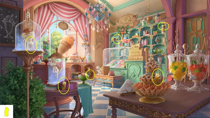 Ice Cream Parlor Object Locations | Seekers Notes: Hidden Mystery Wiki ...