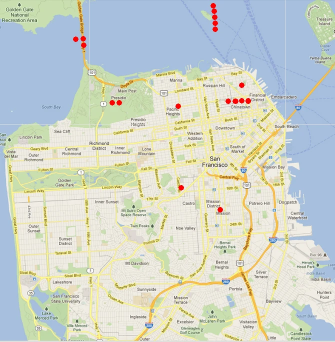 SF in Film/Movie Map | San Francisco Wiki | Fandom