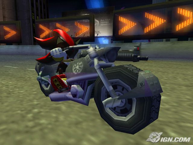 Shadow The Hedgehog On His Motorcycle