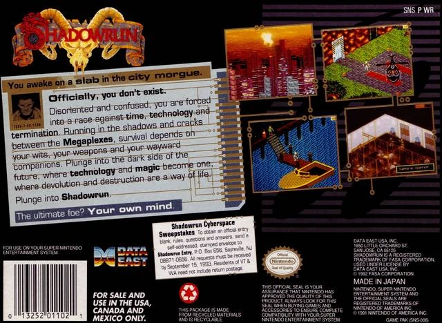 shadowrun snes manual