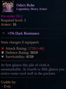 Armor - Legendary - Odin's Robe (DLC) | Shadows Awakening Wiki | Fandom