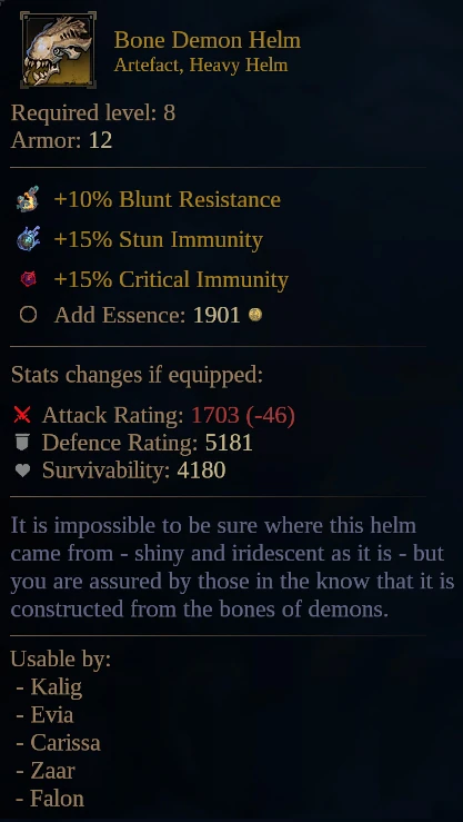 Heavy Helm - Artefact - Bone Demon Helm | Shadows Awakening Wiki | Fandom