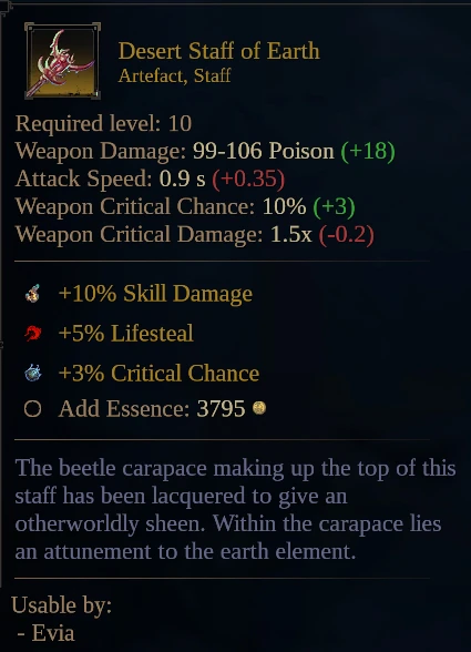 Staff - Artefact - Desert Staff of Earth | Shadows Awakening Wiki | Fandom