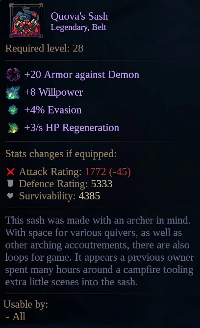 Belt - Legendary - Quova's Sash | Shadows Awakening Wiki | Fandom