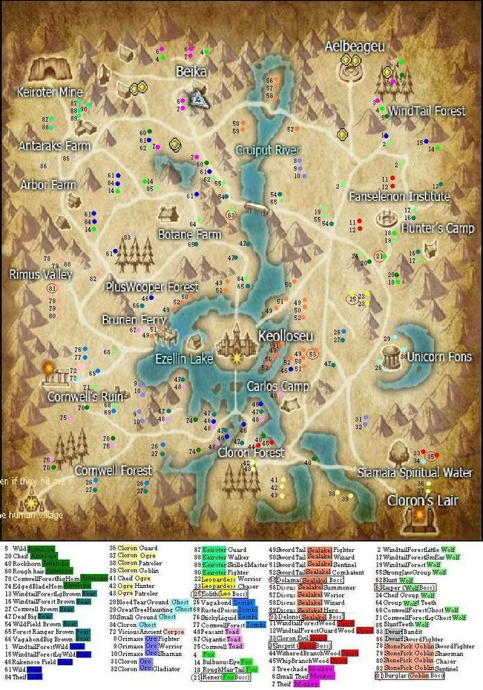 Monsters in Erina Spawn Map | Shaiya Wiki | Fandom