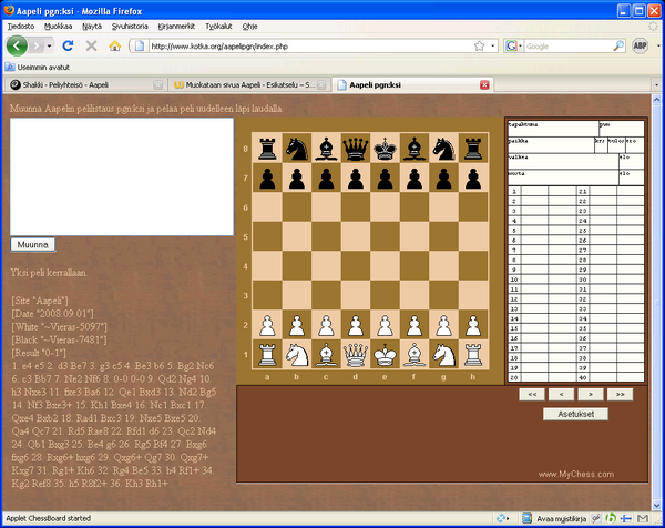 Aapeli | Shakki | Fandom