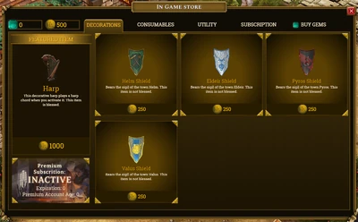 In-Game Store - Official Legends of Aria Wiki