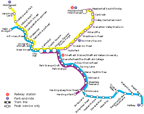 Sheffield Supertram network | Sheffield Supertram Wiki | Fandom