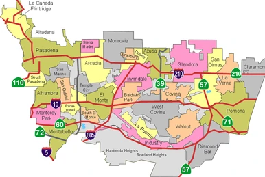 Mapa Del Valle De San Gabriel, California A World Of Knowledge': Rock
