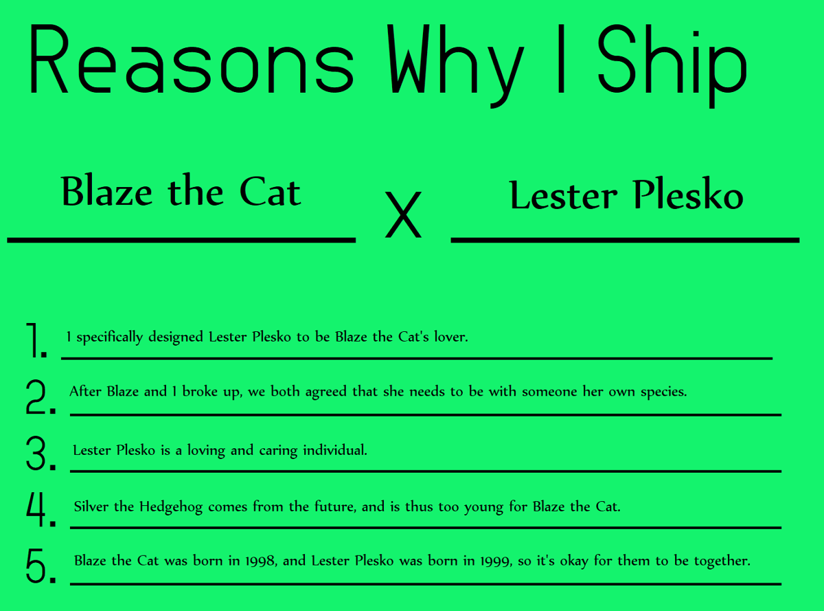 User blog:Connor-Banjoper/Reasons Why I Ship Blaze The Cat With Lester ...