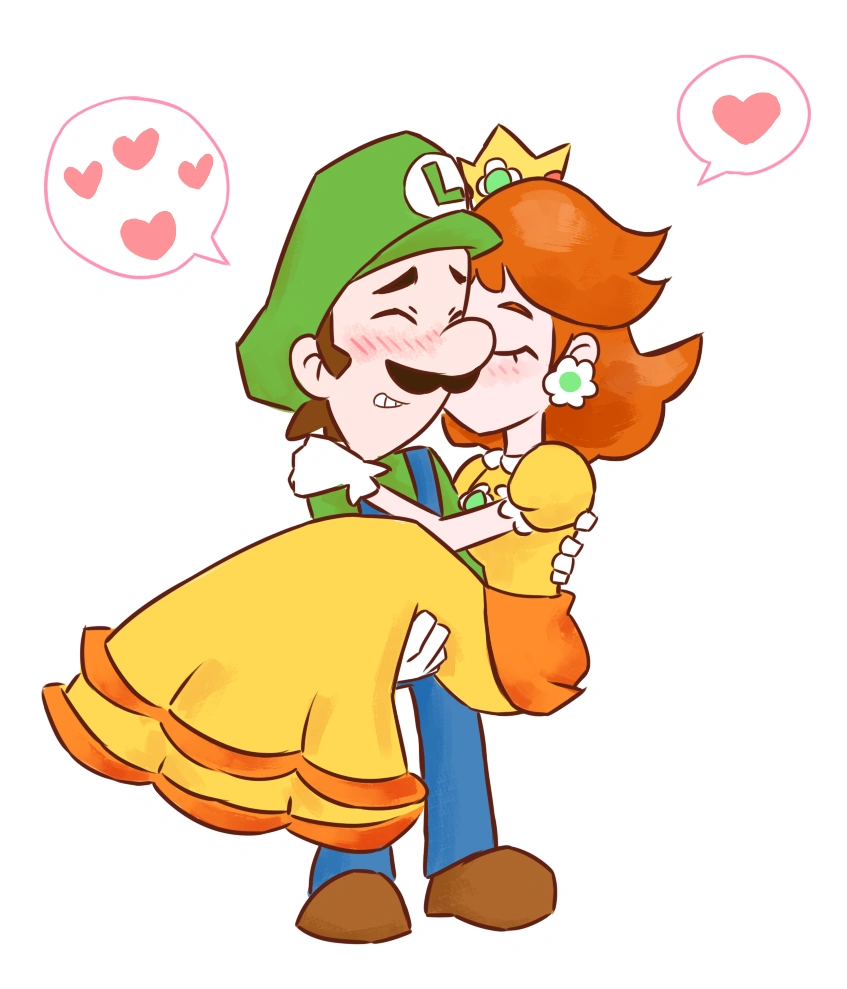 Princess Daisy And Luigi Kissing