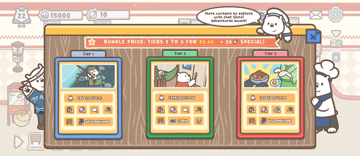 Tiers | Shiro's Kitchen Cruise Wiki | Fandom
