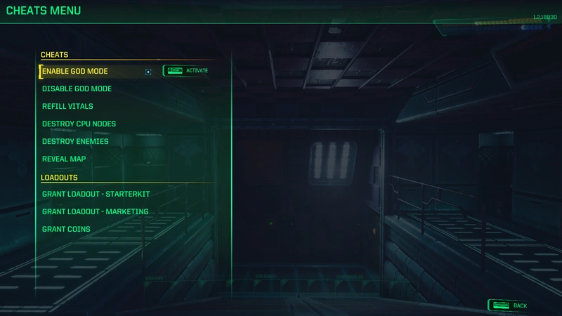 Cheats Menu | System Shock Wiki | Fandom
